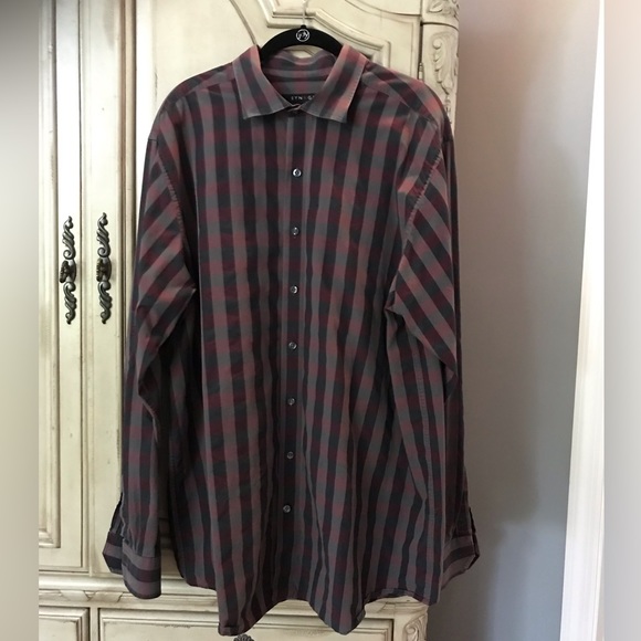 synergy | Shirts | Synergy Plaid Grey Maroon Long Sleeve Button | Poshmark